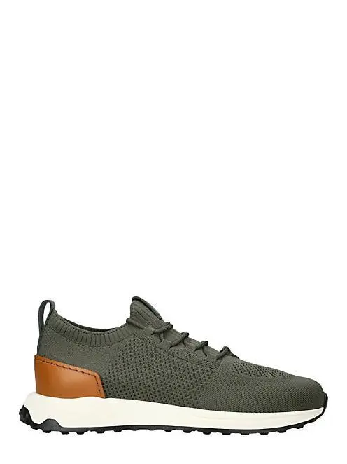 TOD'S Run 63k Calzino Knitted And Leather Trainers - Green