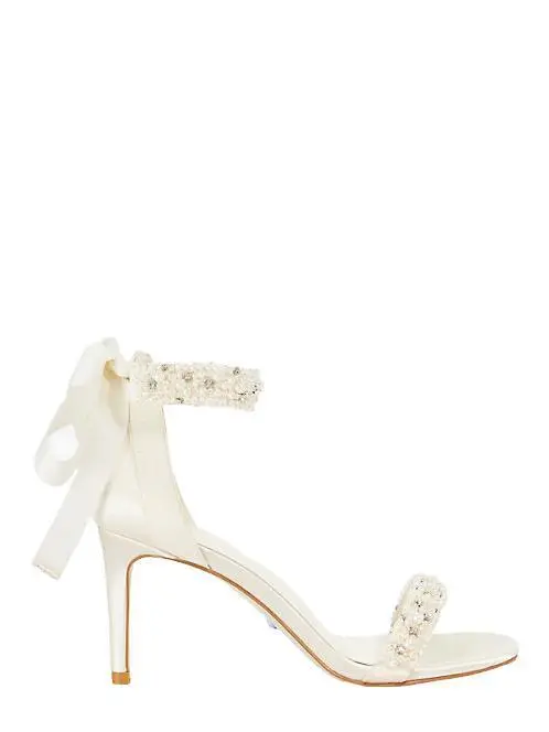 DUNE Memories Satin Heeled Sandals - Ivory Satin