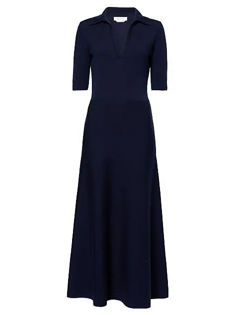 Gabriela Hearst Wool-blend Polo Midi Dress - Dark Navy