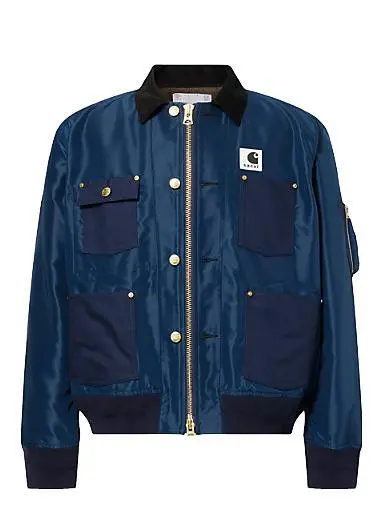Sacai X Carhartt Wip Logo-patch Canvas Jacket - Blue