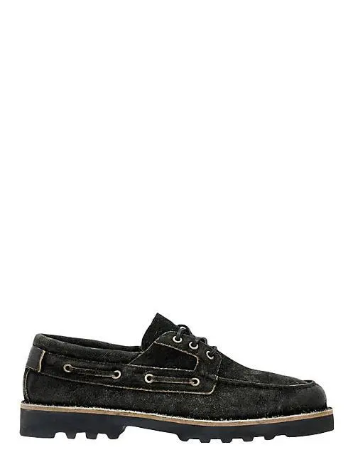 ALLSAINTS Skiff Suede Shoes - Charcoal Grey