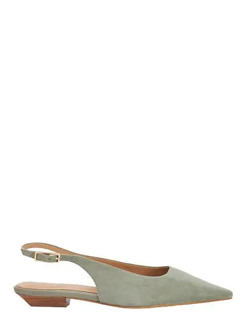 DUNE Suede Slingback Courts - Sage Suede
