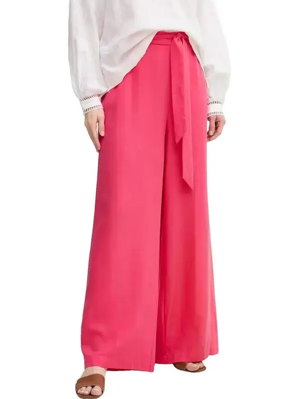 GAUDI Wide-leg Tie-waist Trousers - Pink