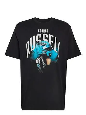 Adidas Mercedes Amg Petronas Formula 1 Team George Russell Graphic Tee Shirt - Black