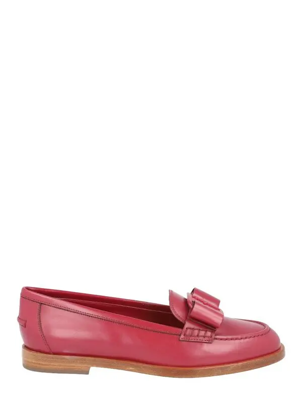 FERRAGAMO Vivaldo Leather Loafer - Red