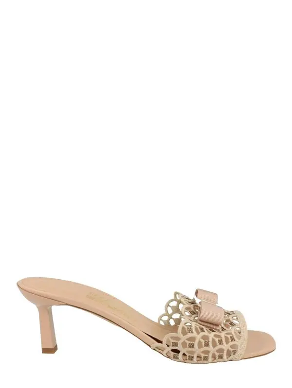 FERRAGAMO Glo Bow Mules - Bone