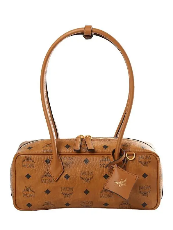 Mcm Aren Vi Small Shoulder Bag - Cognac