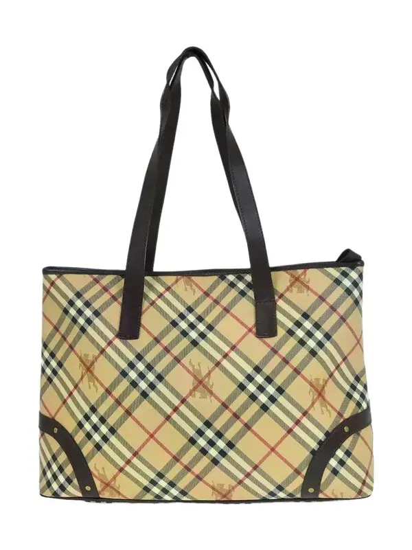 Burberry 1990s Check Pattern Shoulder Tote Bag - Neutrals