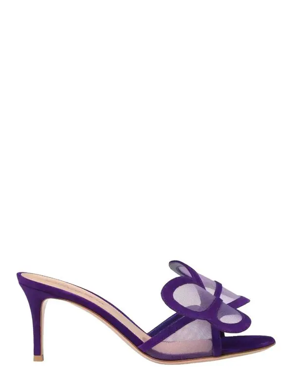GIANVITO ROSSI Ilia Suede Mesh Mules - Purple