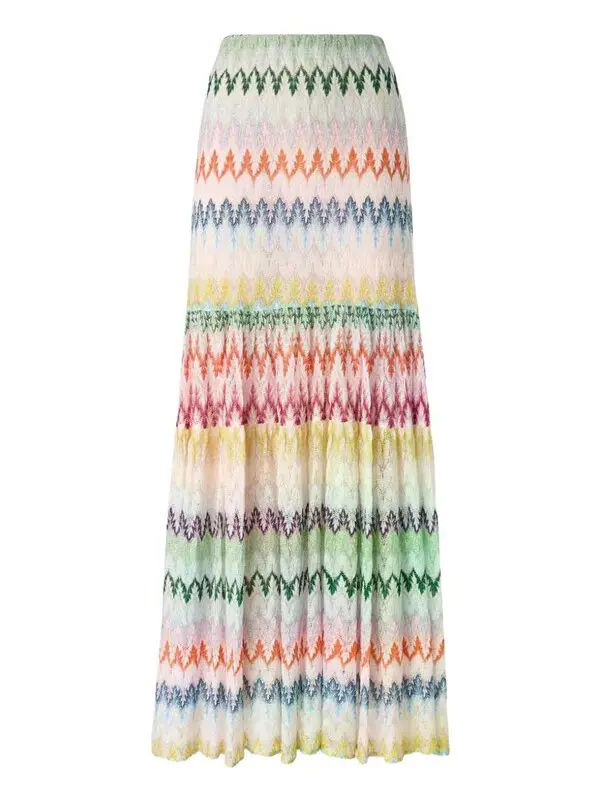 Missoni Chevron Maxi Skirt - Neutrals