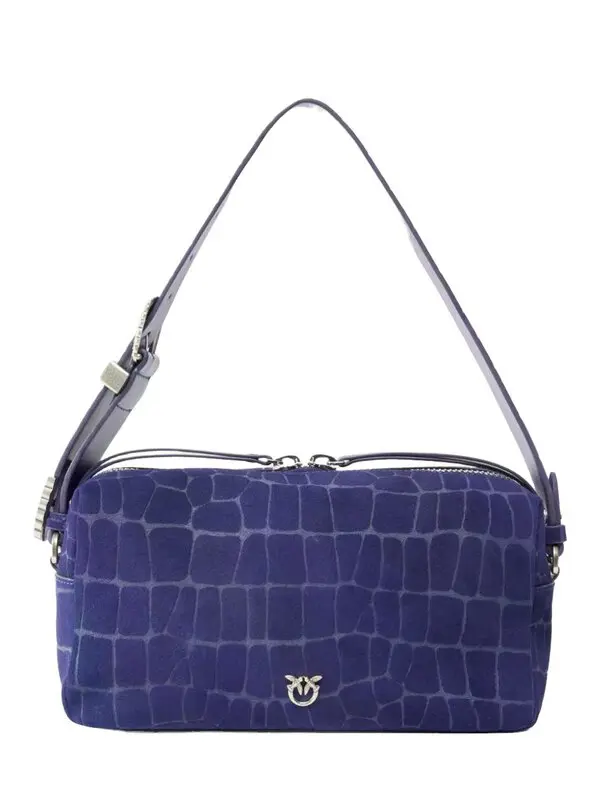 Pinko Embossed Logo Shoulder Bag - Blue