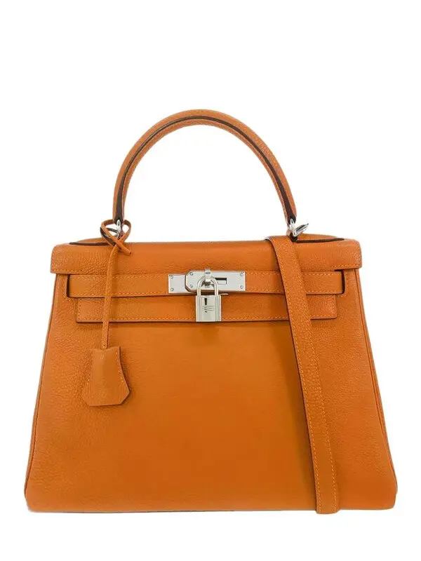 Hermès 2004 28 Kelly Togo Tote Bag - Orange