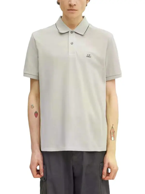 C.P. COMPANY Logo-embroidered Polo Shirt - Grey