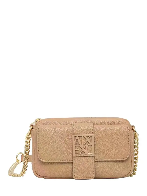 Armani Exchange Logo-plaque Crossbody Bag - Neutrals