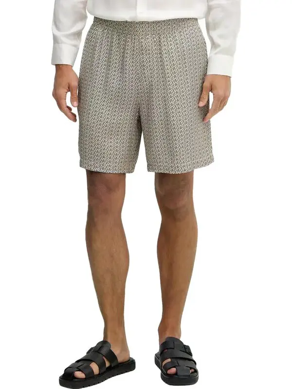 Armani Exchange Patterned Elasticated Shorts - Neutrals