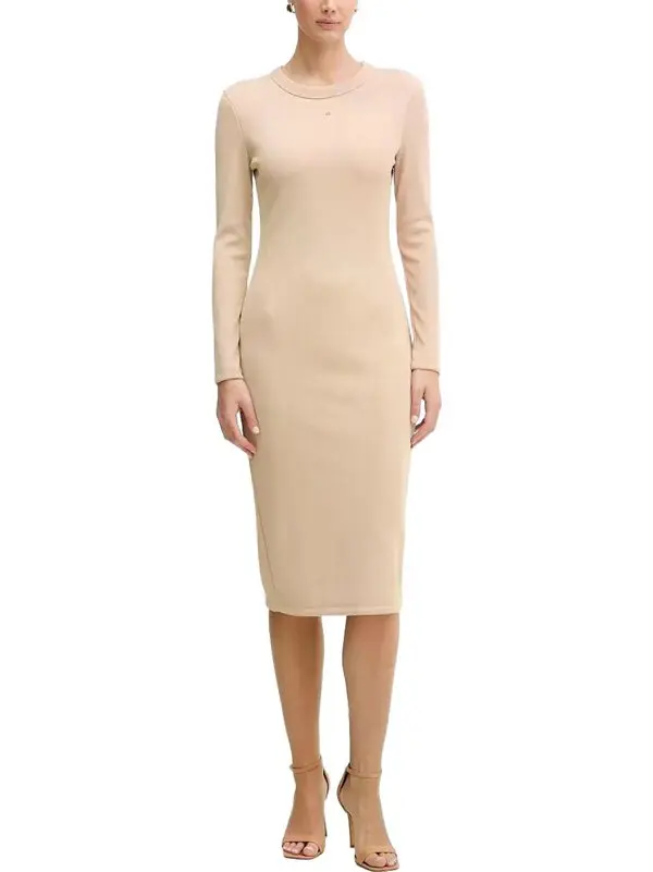 Armani Exchange Long-sleeve Split Dress - Neutrals