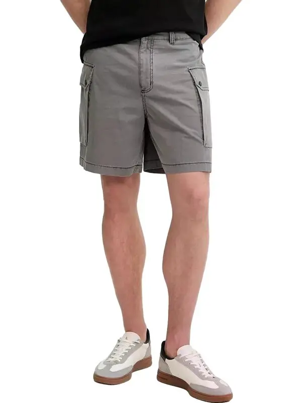 Armani Exchange Checked Cargo Shorts - Grey