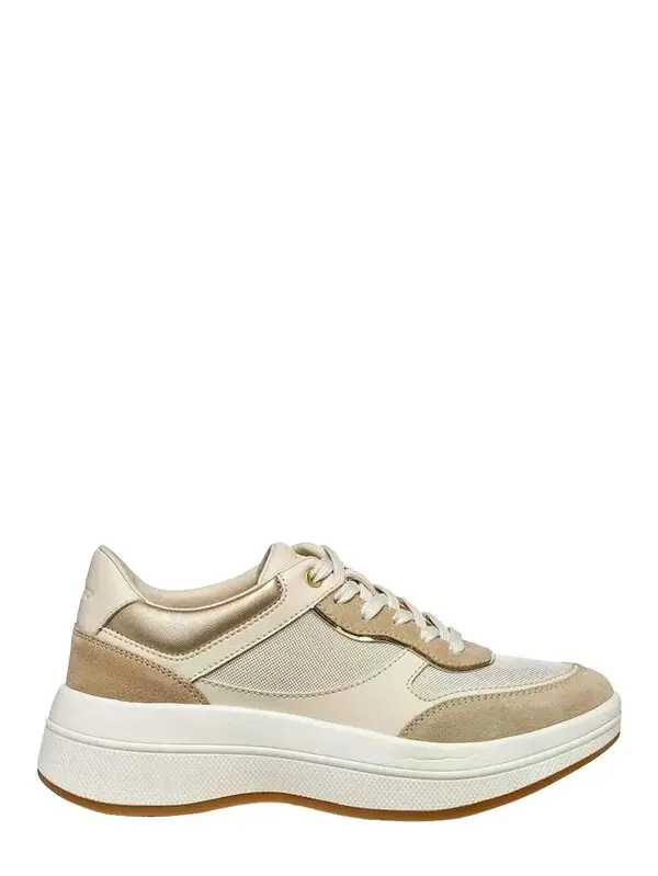 Geox Spherica Ecub-3 Metallic Panel Sneakers - Neutrals