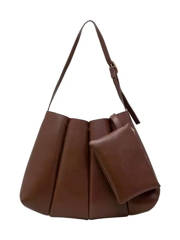 THEMOIRE Calipso Pleated-effect Shoulder Bag - Brown