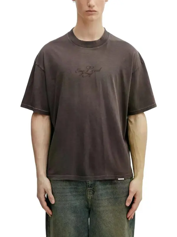 REPRESENT Logo-embroidered Short-sleeve T-shirt - Brown