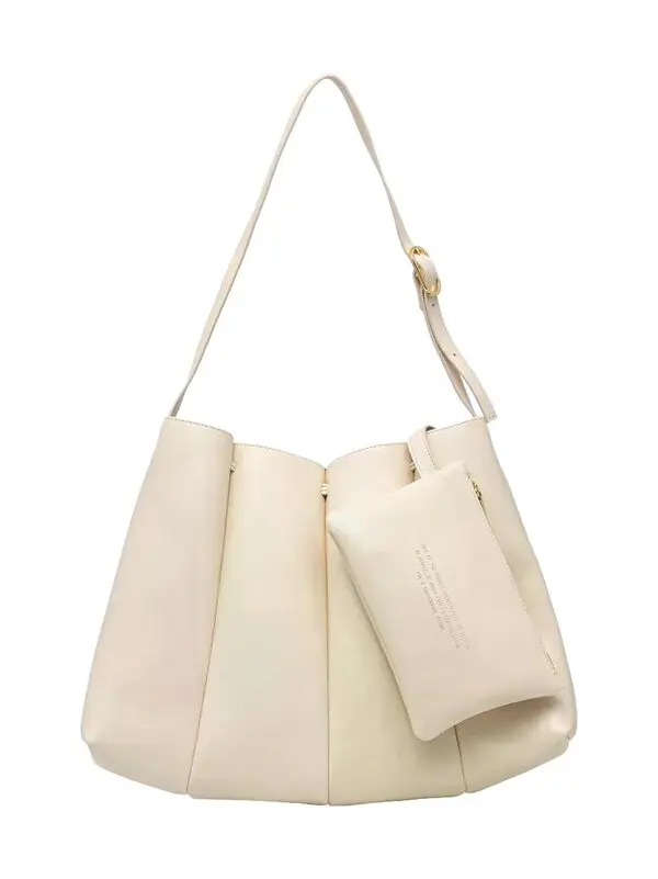 THEMOIRE Calipso Pleated-effect Shoulder Bag - Neutrals