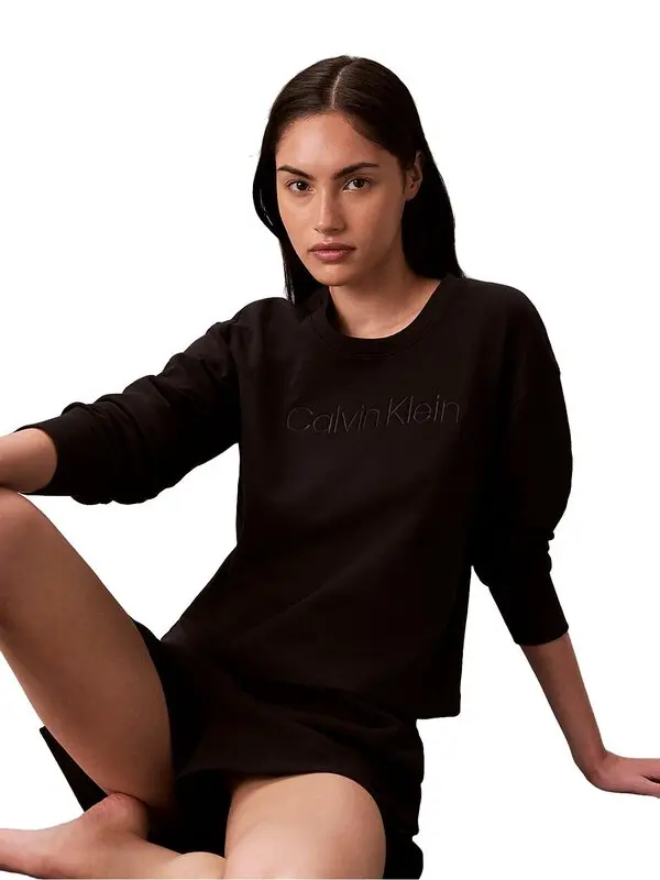 Calvin Klein Modern Terry Relaxed Sweatshirt - Black