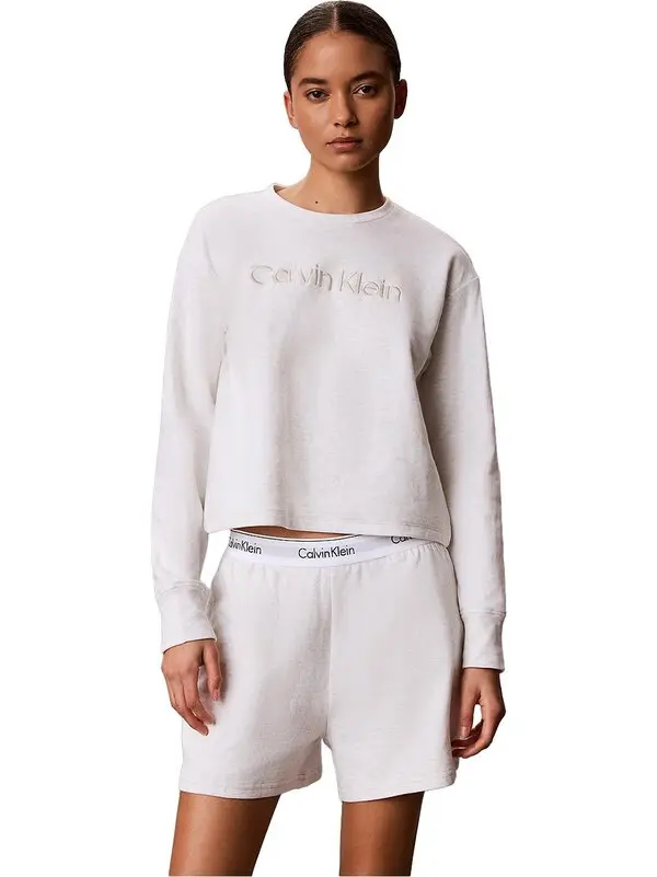 Calvin Klein Modern Terry Relaxed Sweatshirt - Snow Heather