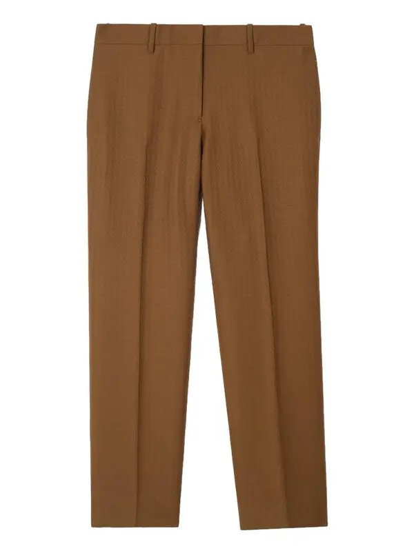 Burberry Wool Mohair Tailored Trousers - Hazelnut Brown