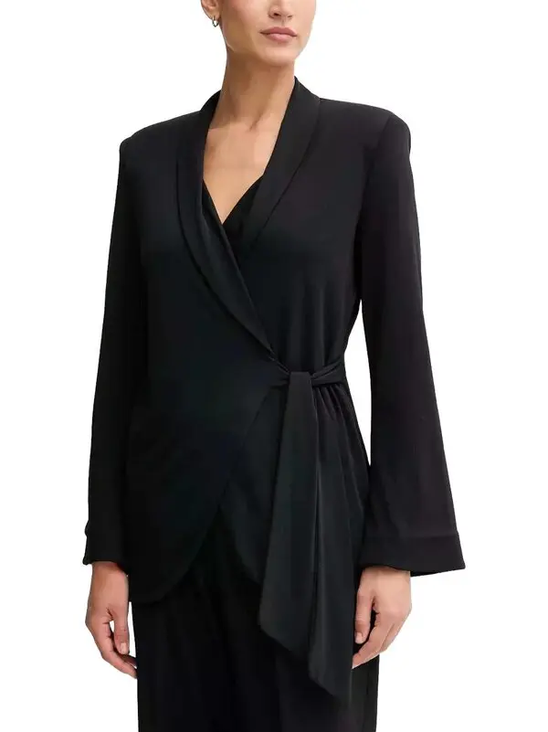 GAUDI Tie-fastening Wrap Blazer - Black