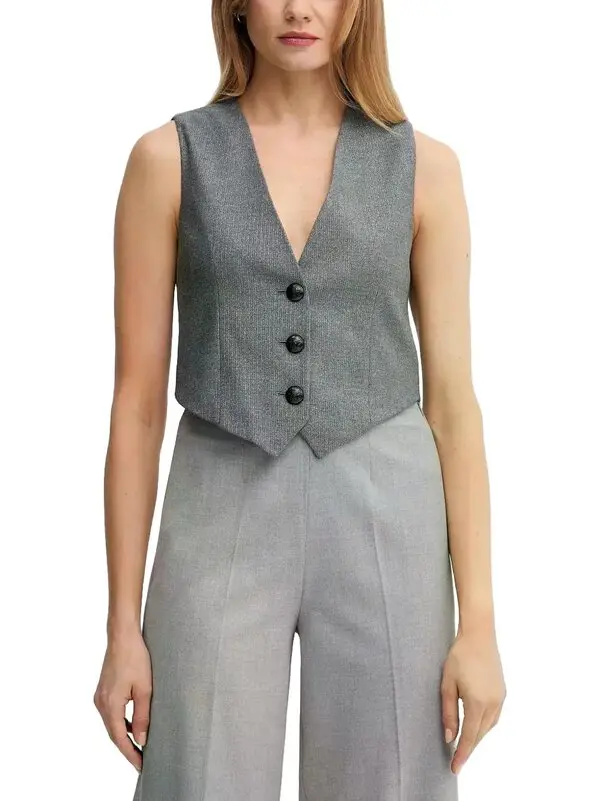 GAUDI Button-up V-neck Waistcoat - Grey