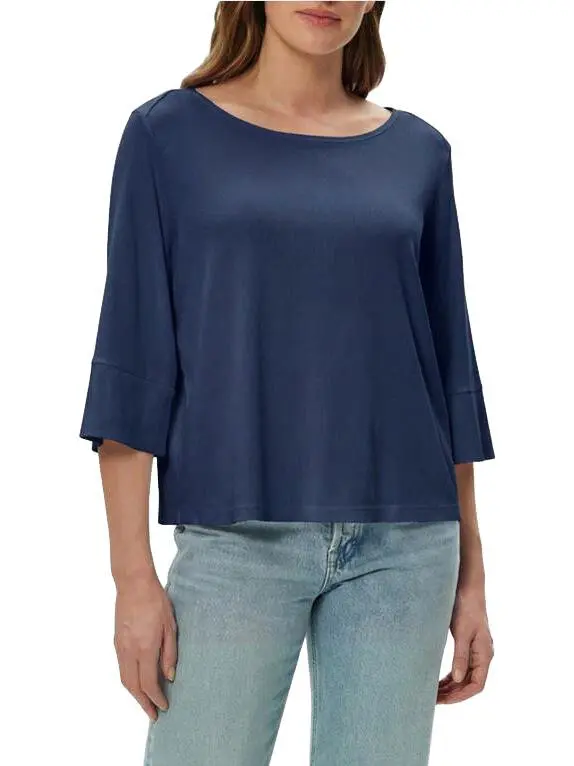 Michael Stars Rosalynn Boat Neck Knit Top - Nocturnal