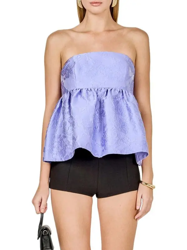 Endless Rose Floral Strapless Top - Lavender