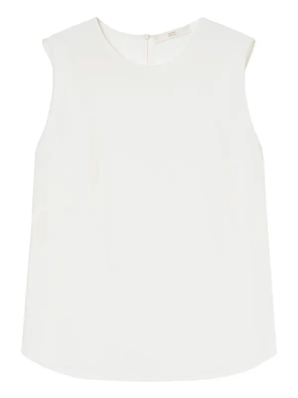Marina Rinaldi Sleeveless Silk Blouse - White
