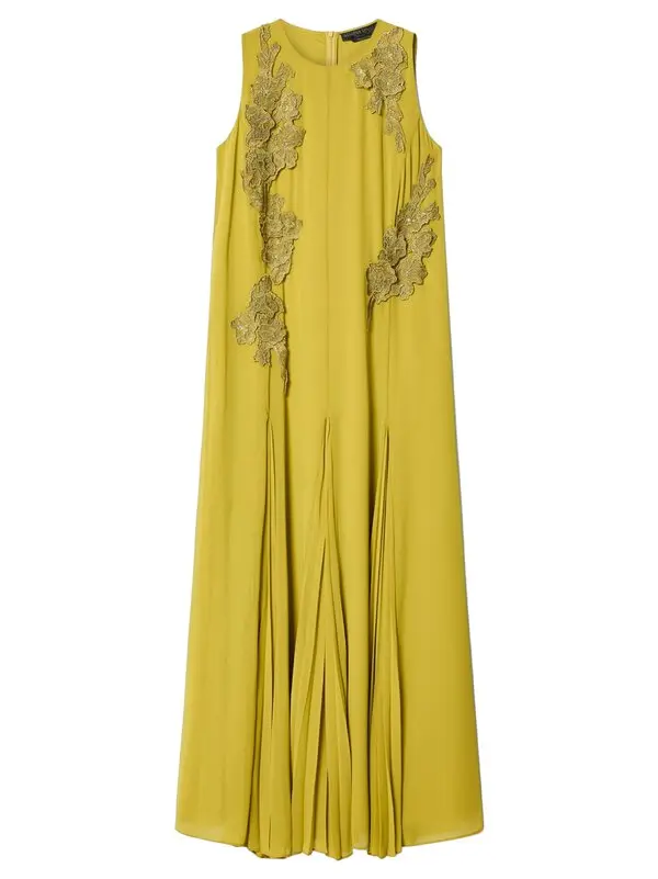 Marina Rinaldi Floral-embellished Maxi Dress - Green