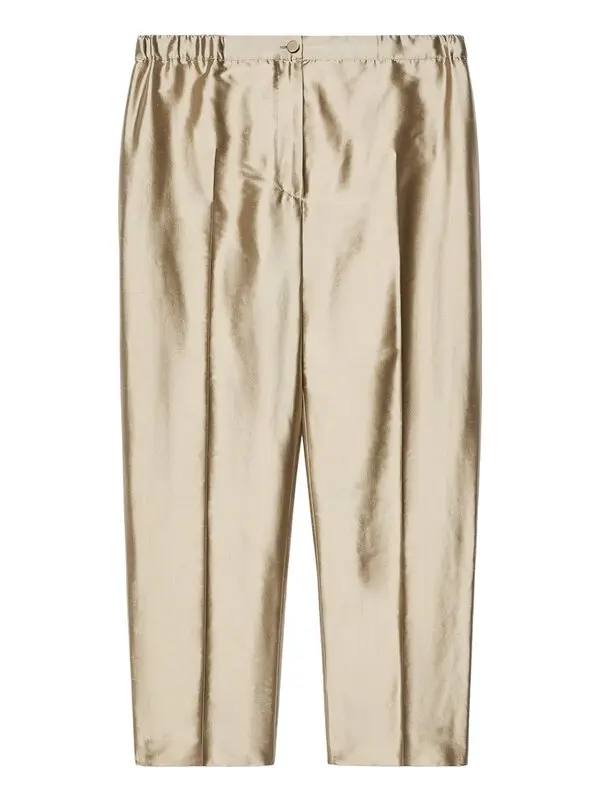 Marina Rinaldi Tailored Silk Trousers - Beige