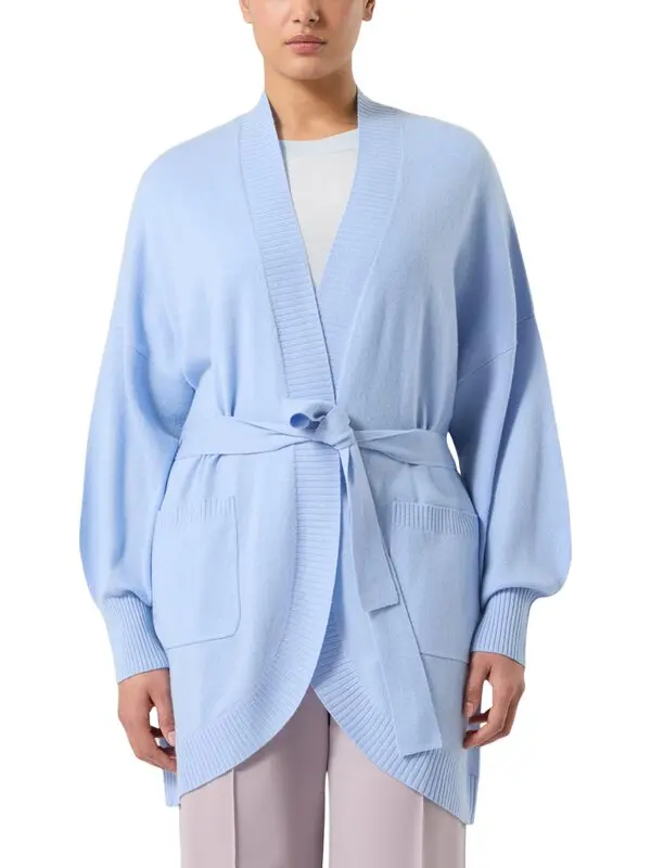 Marina Rinaldi Cashmere Belted Cardigan - Blue