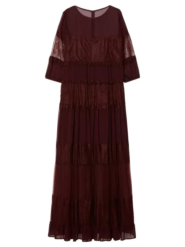 Marina Rinaldi Lace-detail Maxi Dress - Purple