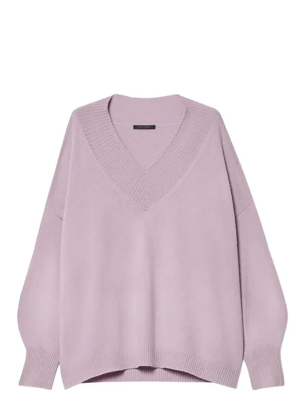 Marina Rinaldi Cashmere V-neck Sweater - Purple