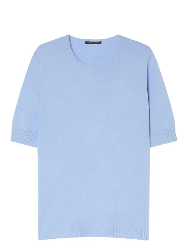 Marina Rinaldi Cashmere Short-sleeve Sweater - Blue