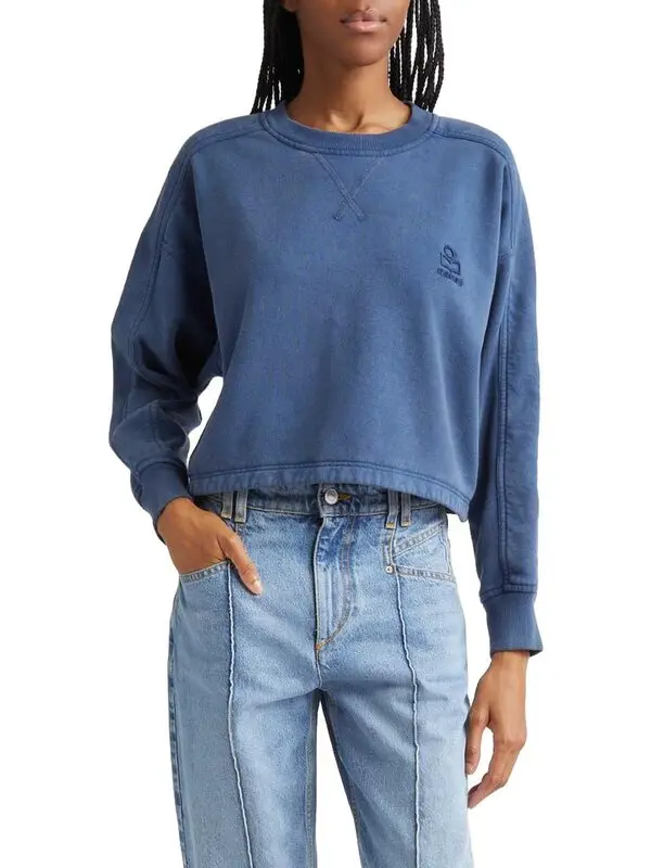 Isabel Marant Sunny Logo Embroidered Sweatshirt - Indigo