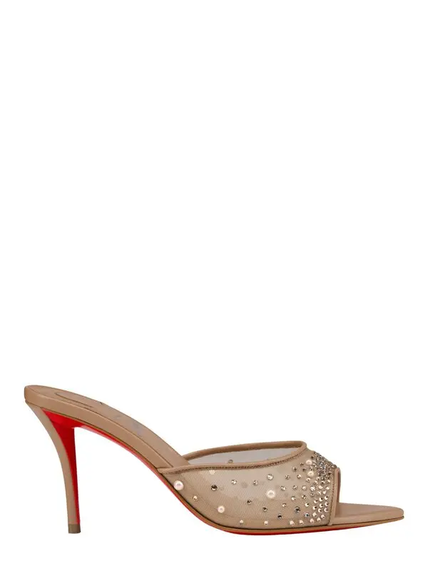 CHRISTIAN LOUBOUTIN Miss Z Embellished Mules 80 - Nude