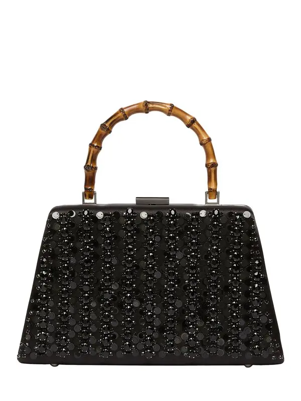 Marina Rinaldi Embellished Top Handle Bag - Black