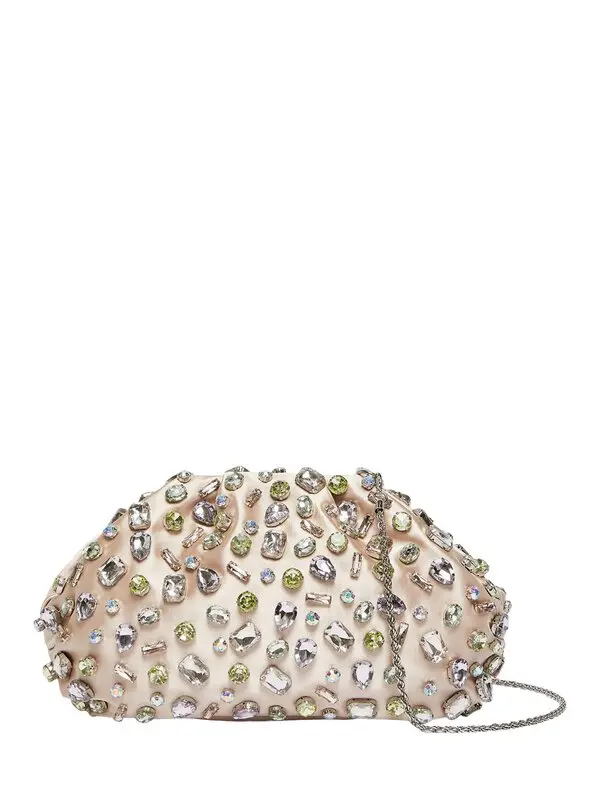 Marina Rinaldi Satin Embellished Clutch - Pink