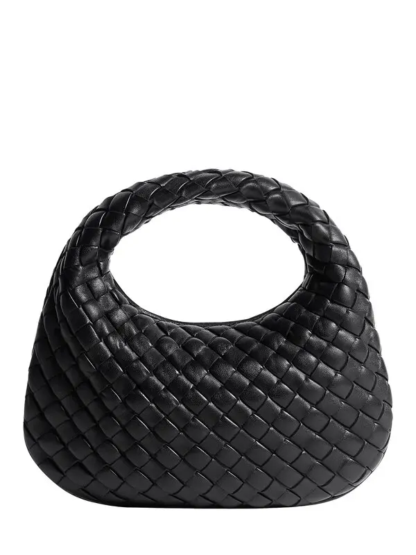 Bottega Veneta Baby Leather Veneta Shoulder Bag - Black