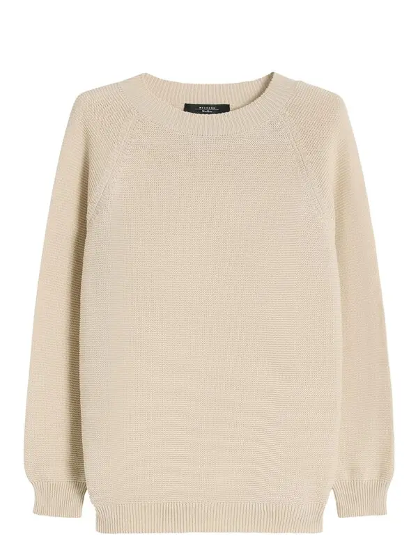 Max Mara Cotton Knit Sweater - White