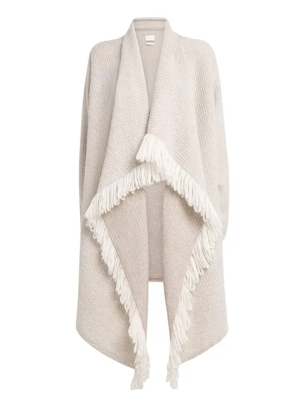 LAUREN MANOOGIAN Alpaca-merino Wool Tassel-trim Shawl Coat - White