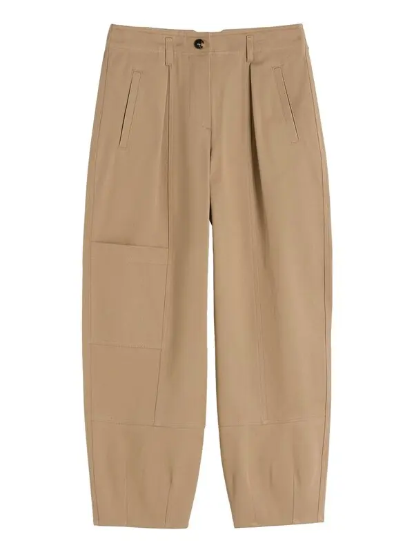 Max Mara Cotton Twill Cargo Trousers - Beige
