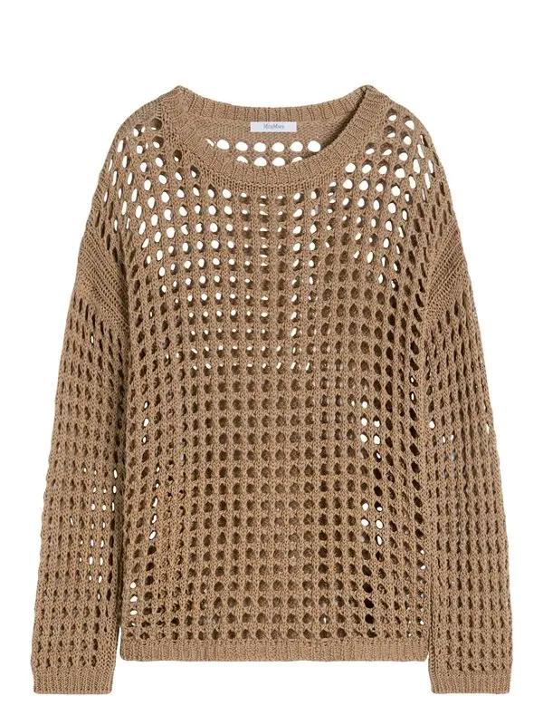 Max Mara Cotton Open-knit Sweater - Beige