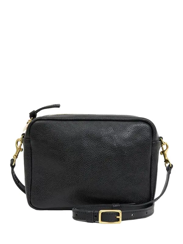 Clare V. Midi Sac Petit Caviar Leather Crossbody Bag - Black