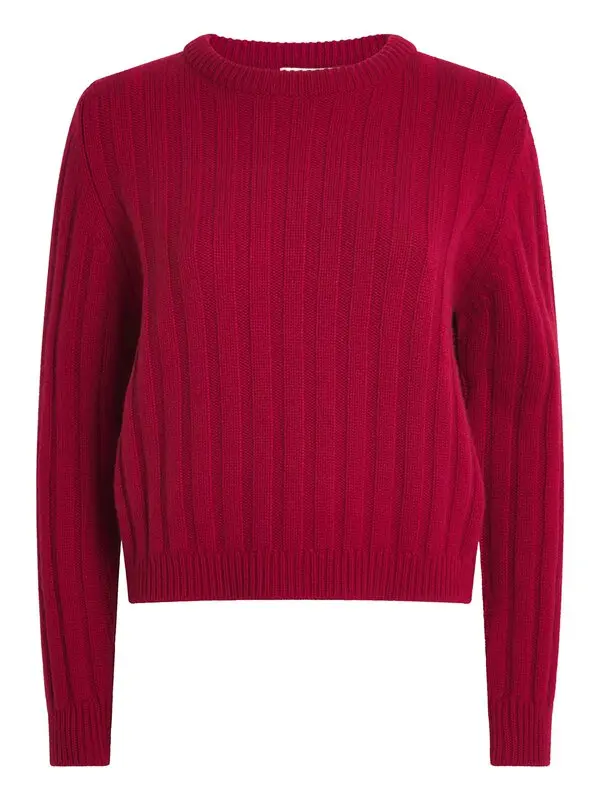 Johnstons Of Elgin Cashmere Ribbed Lecht Sweater - Red